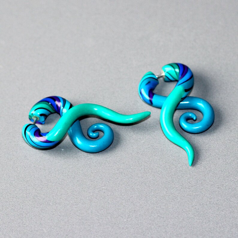 Fake Gauge Earrings Spiral Earrings African Earrings for - Etsy