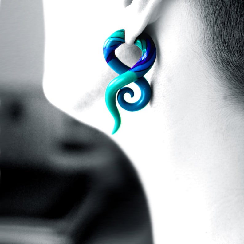 Fake Gauge Earrings Spiral Earrings African Earrings for - Etsy