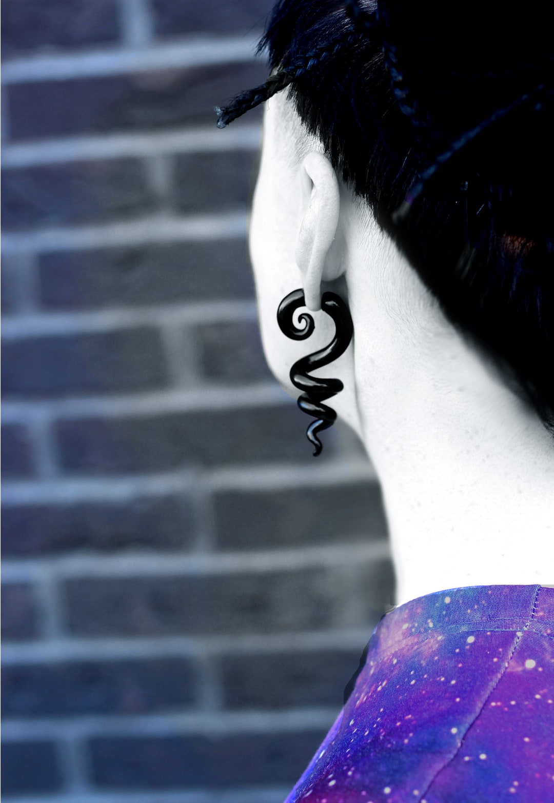 Fake Gauge Earrings, Fake Gauges, Horn Earrings, Spiral Earrings, Faux ...