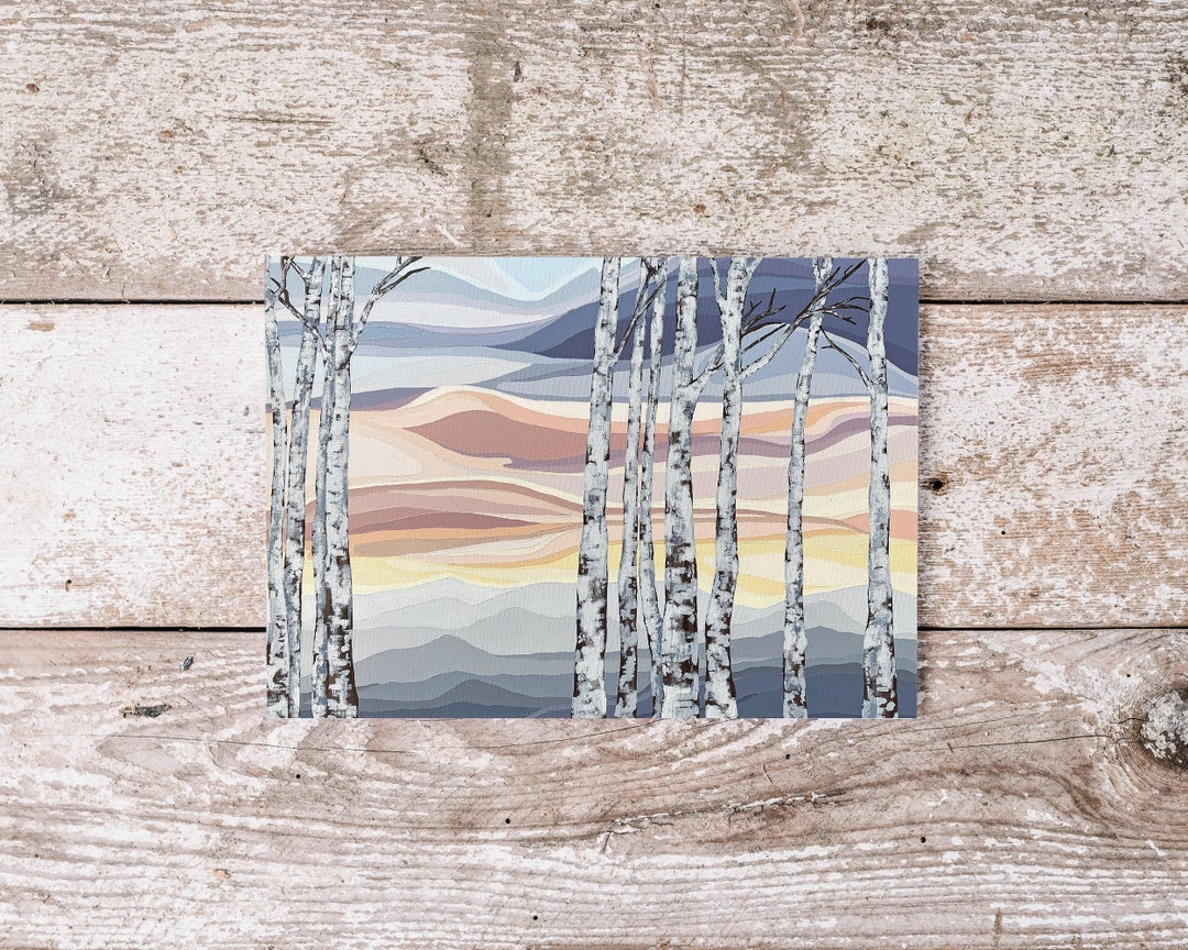 Aspen Mountain Fine Art Note Card, Aspen Tree Art Greeting Card - Etsy