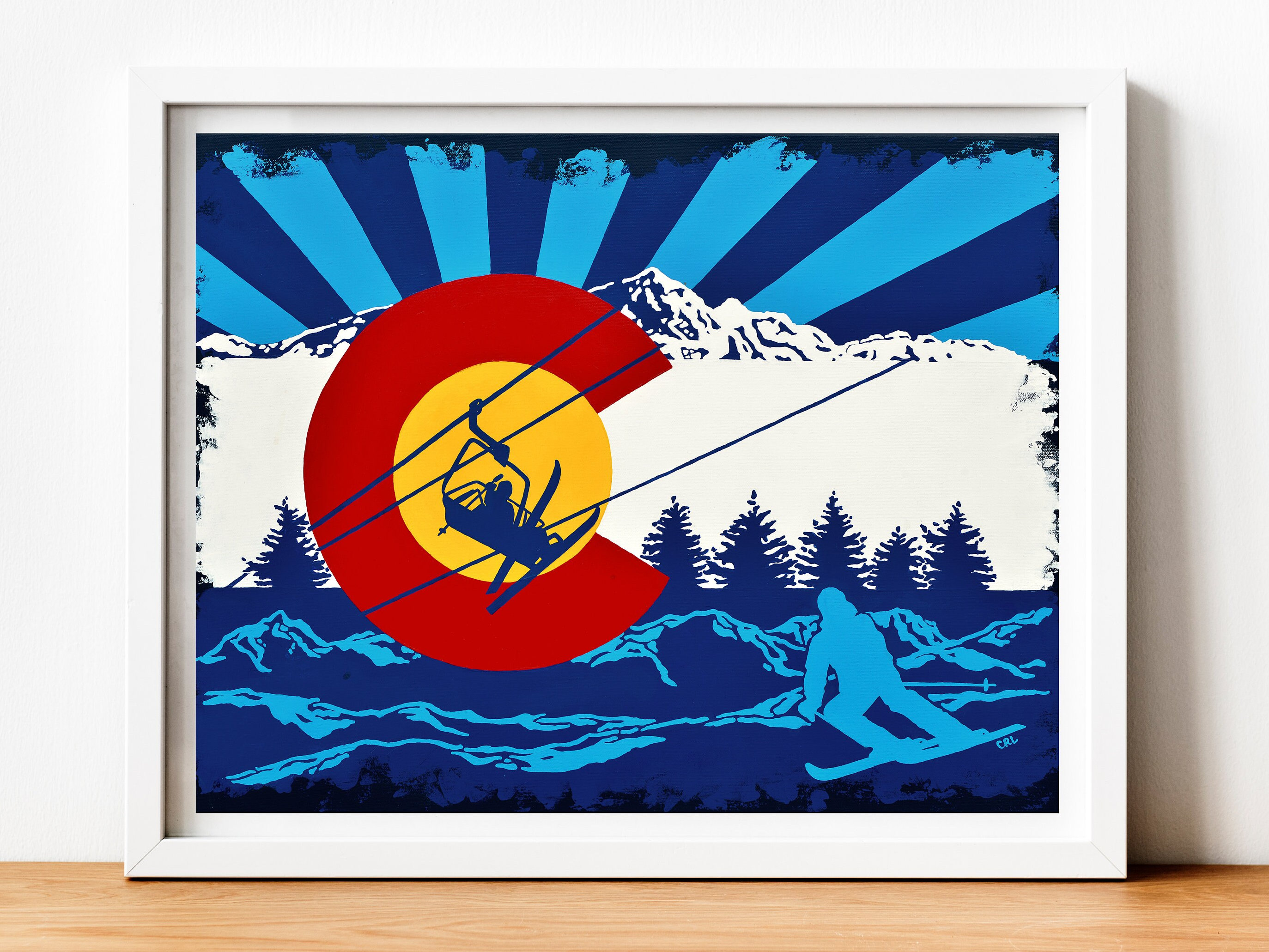 Colorado Flag With Mountains