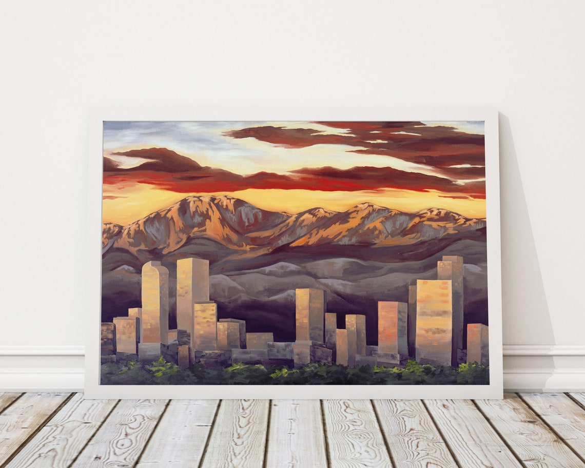 Denver Skyline Fine Art Print With Rocky Mountain Views | Etsy