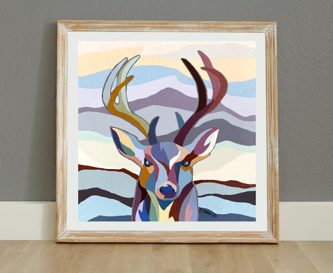 Elk Fine Art Print, Abstract Animal Painting, Rocky Mountain Elk - Etsy