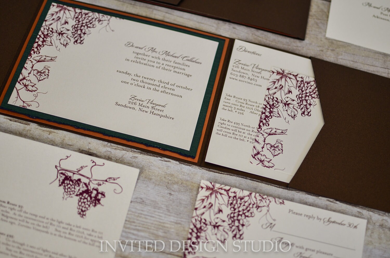 Vineyard / Grape Theme Wedding Invitations - Etsy