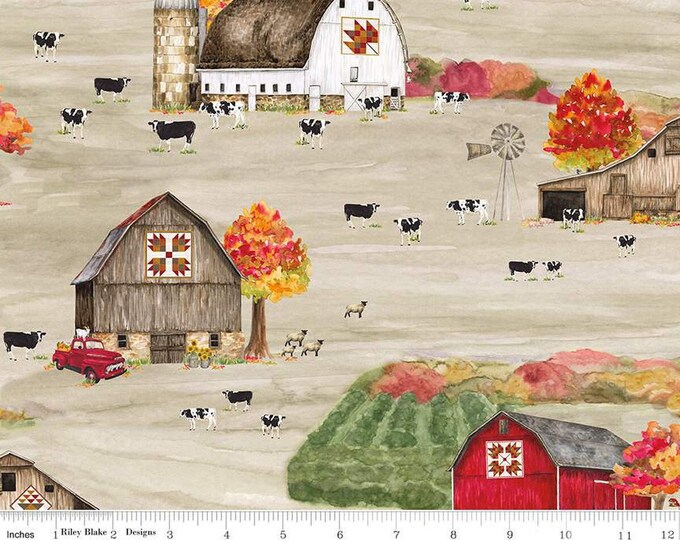 SIX RED BARNS Quilt Panel of Actual Photography Taken and Digitally ...