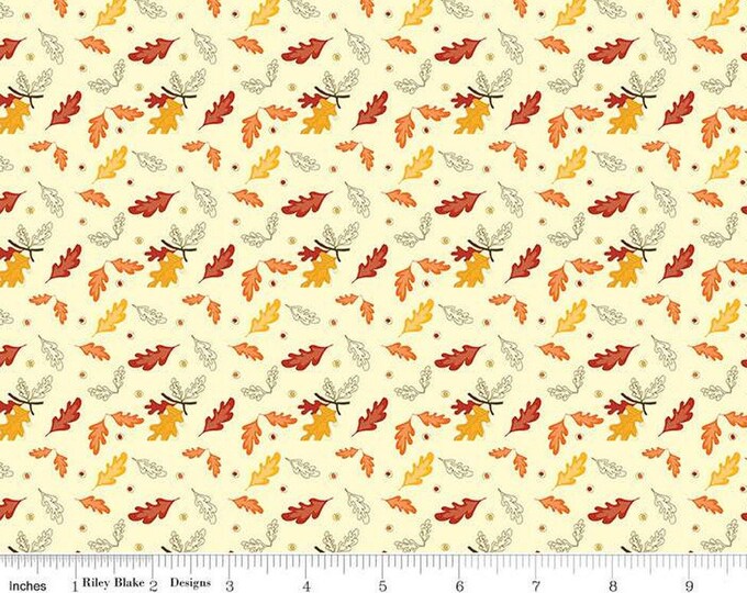 Fall Leaves Print Fabric, Awesome Autumn Fabric, Riley Blake Designs - Etsy
