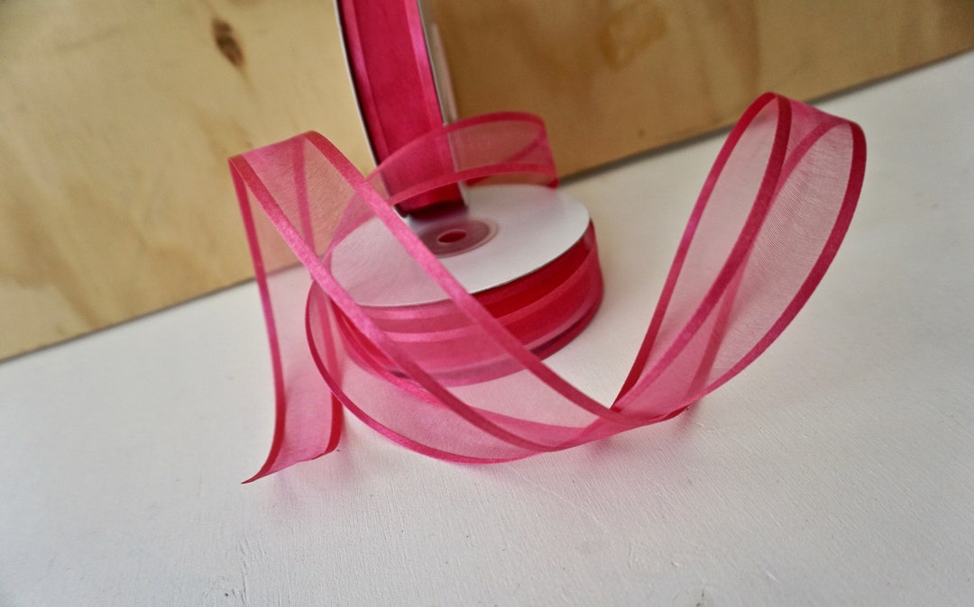 Hot Pink Organza Ribbon With Satin Edge 7/8 Inch Organza - Etsy