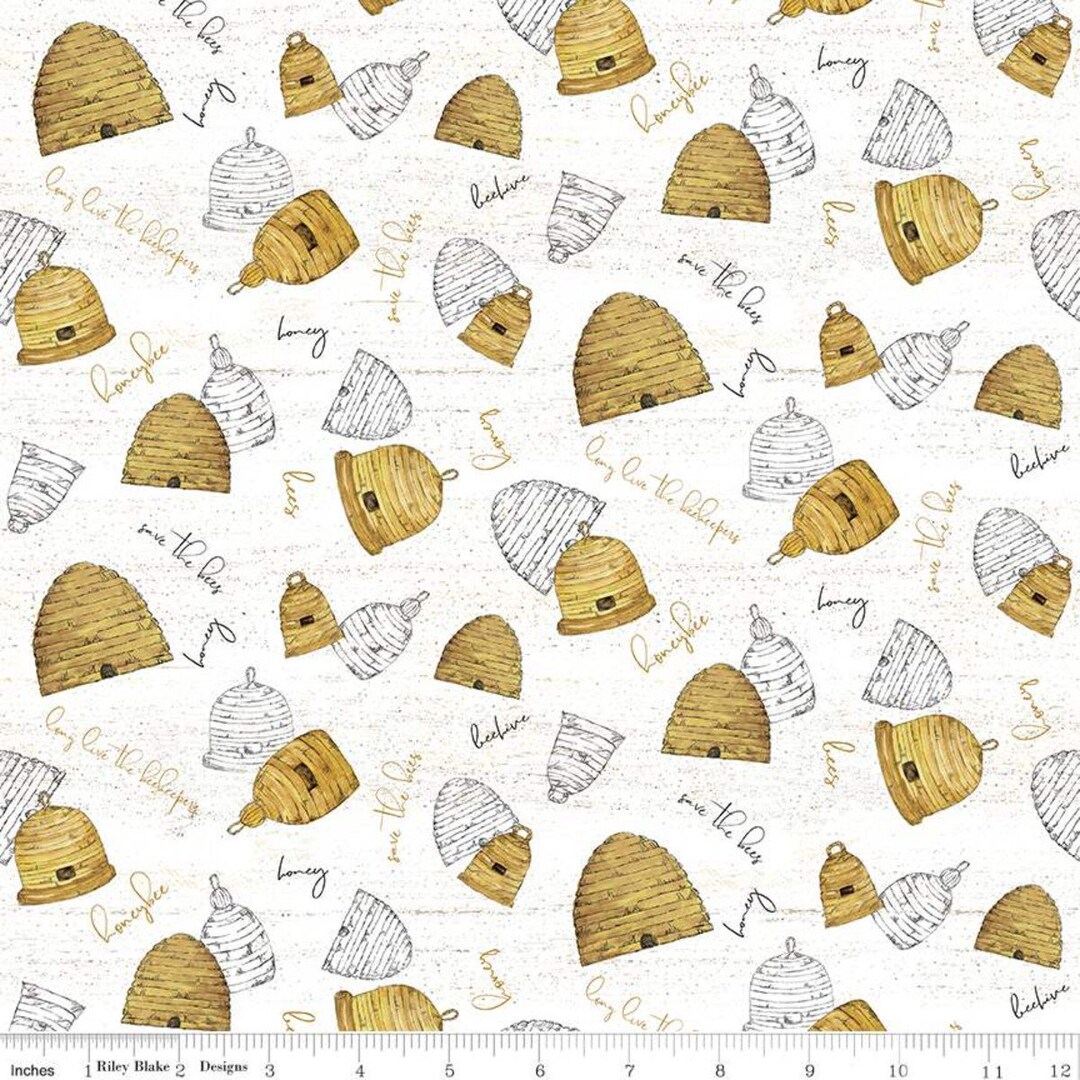 Beehive Print Fabric, Riley Blake Designs Bees Life Fabric, Bee Themed ...