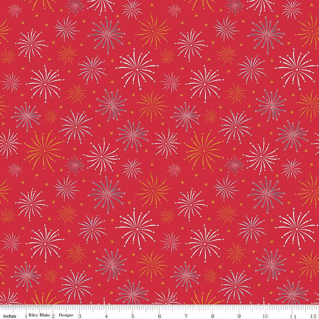 Fireworks Print Fabric, Sweet Freedom Fireworks, Riley Blake Designs - Etsy