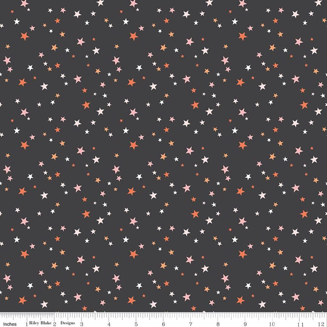Hey Pumpkin Star Print Fabric, Halloween Stars Fabric, Riley Blake ...