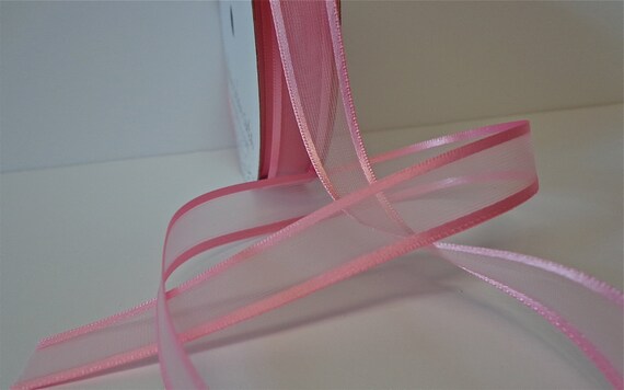 Sheer Pink Ribbon, Satin Edged, 20 Yard Roll Pink Ribbon by Flaire ...