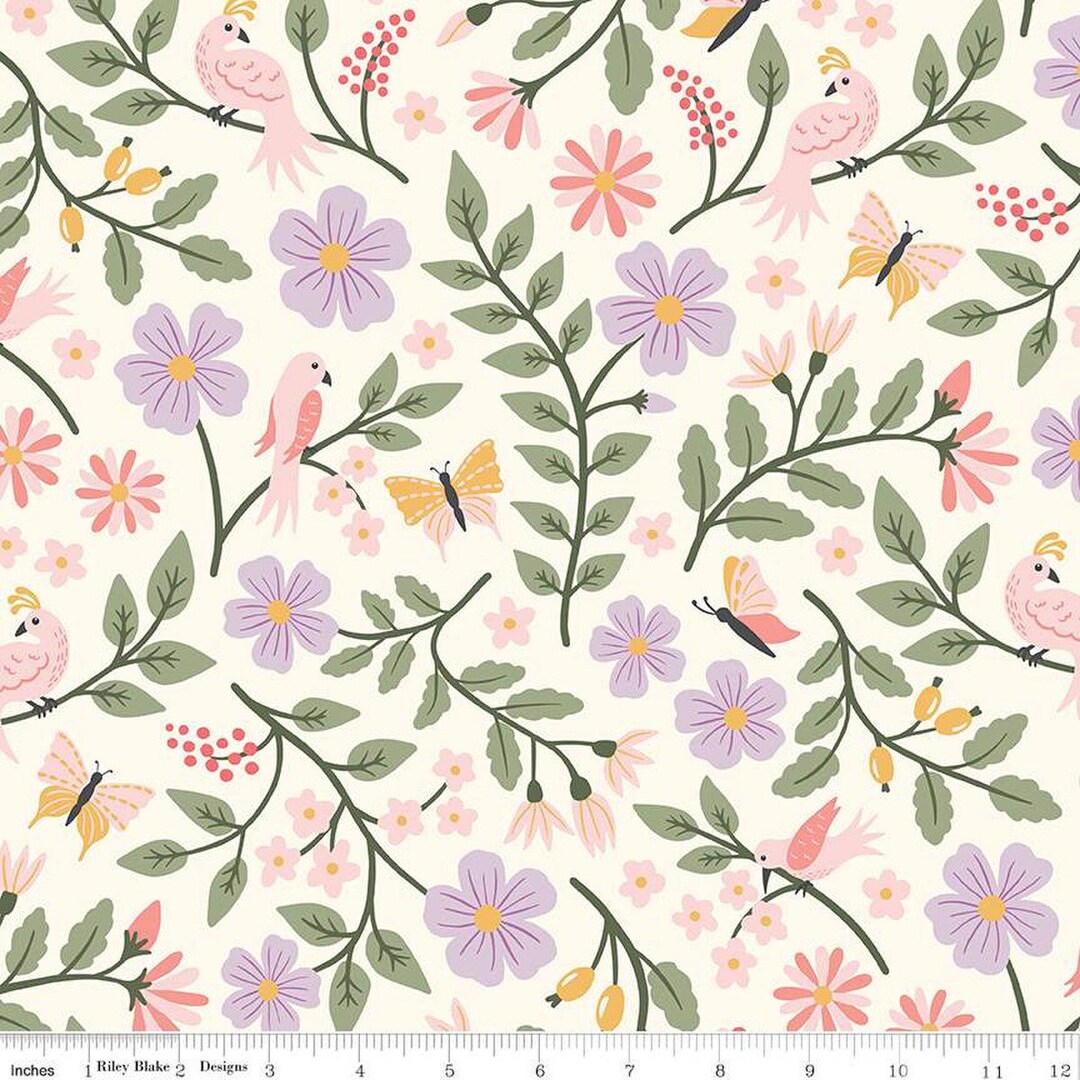 Floral Print Fabric, Let It Bloom Fabric, Riley Blake Designs - Etsy