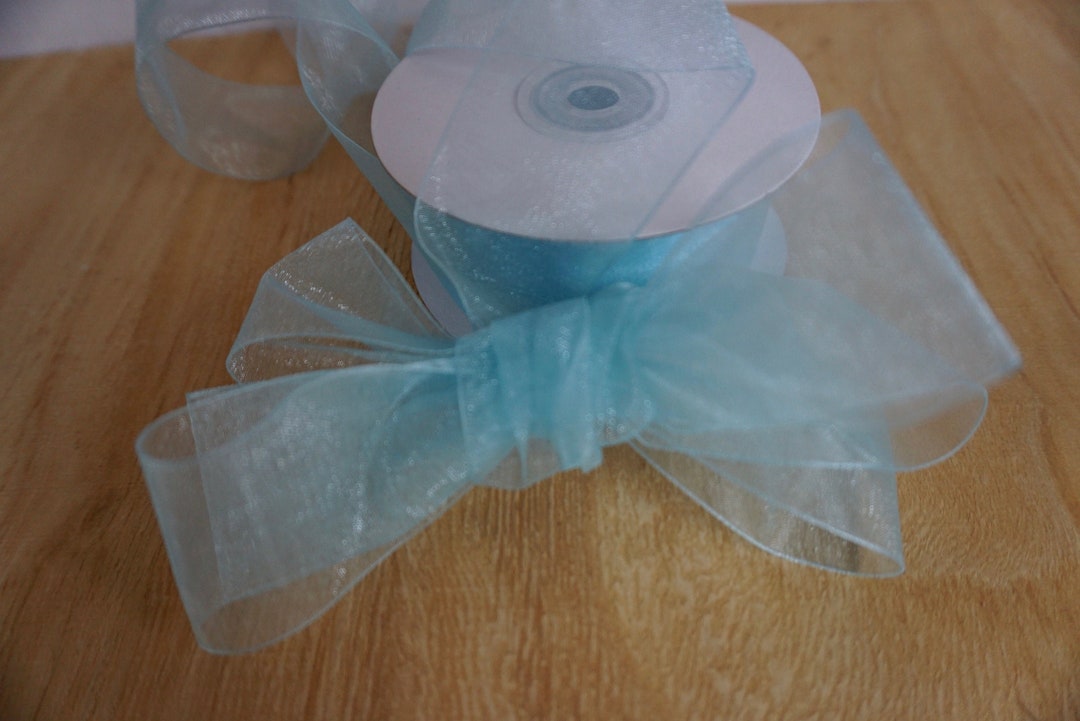 Sheer Blue Ribbon, 25 Yards Pastel Blue Ribbon - Etsy