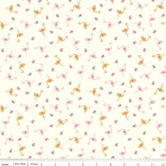 Stardust Flamingo Print Fabric, Riley Blake Designs by Flaire ...