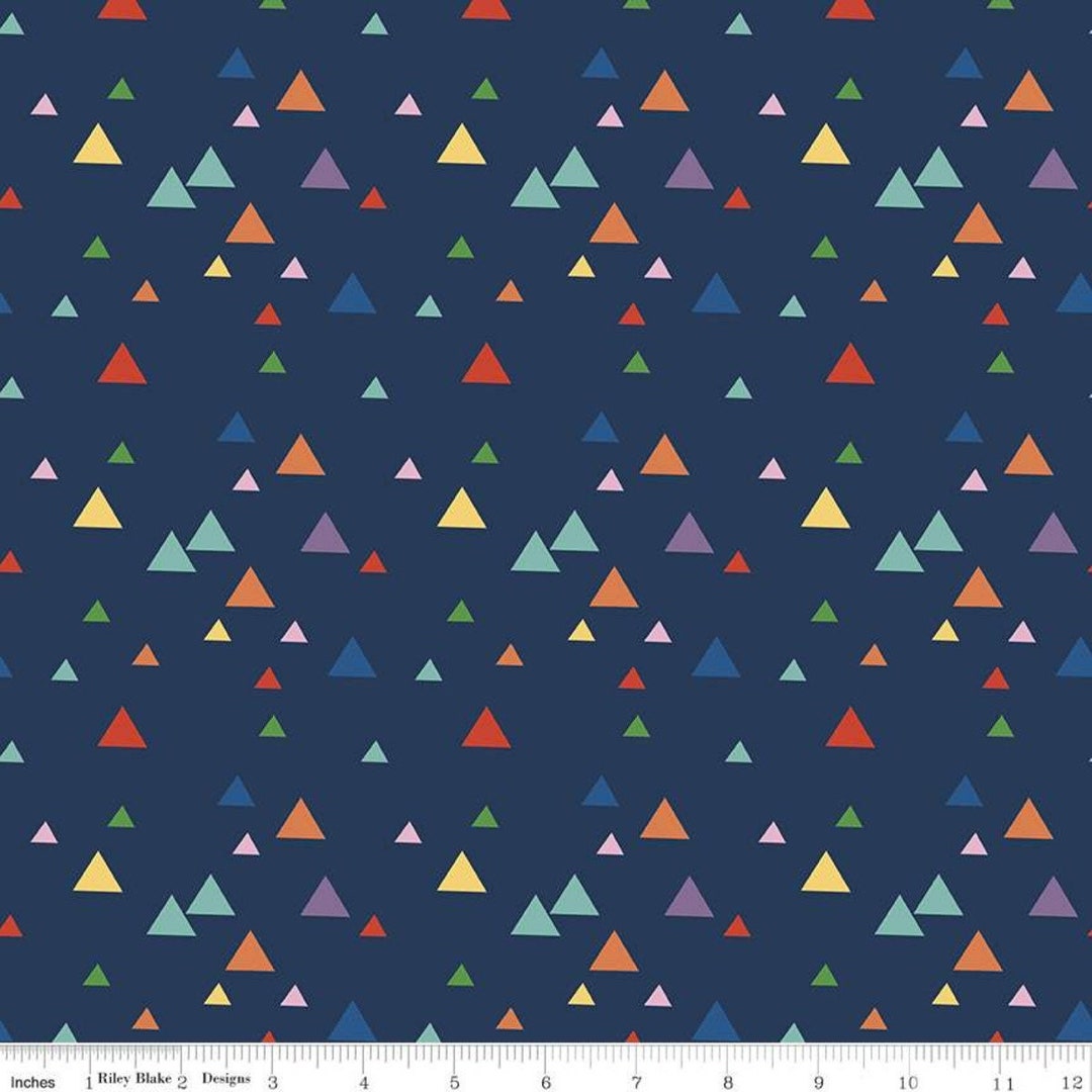 Triangle Print Fabric, Let's Play Fabric, Riley Blake Designs - Etsy