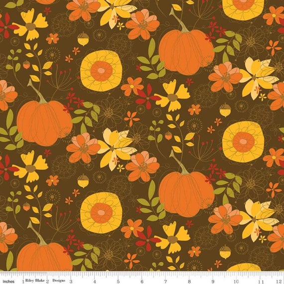 Autumn Print Fabric, Give Thanks fabric, Riley Blake Designs by Flaire ...