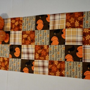 Welcome Fall Table Runner, Autumn Table Runner, Lined Fall Table Runner ...