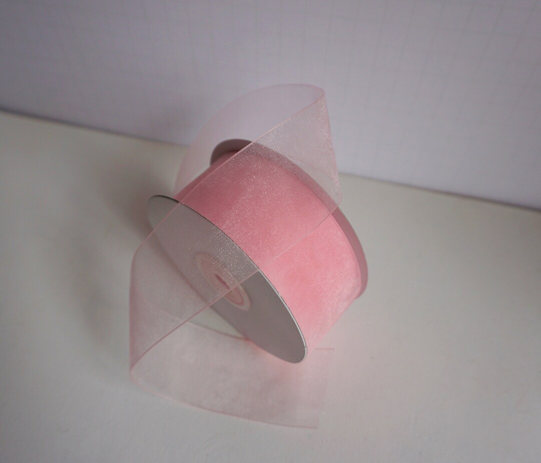 Sheer Pink Ribbon, 25 Yards 1.5" Wide Pink Ribbon - Etsy