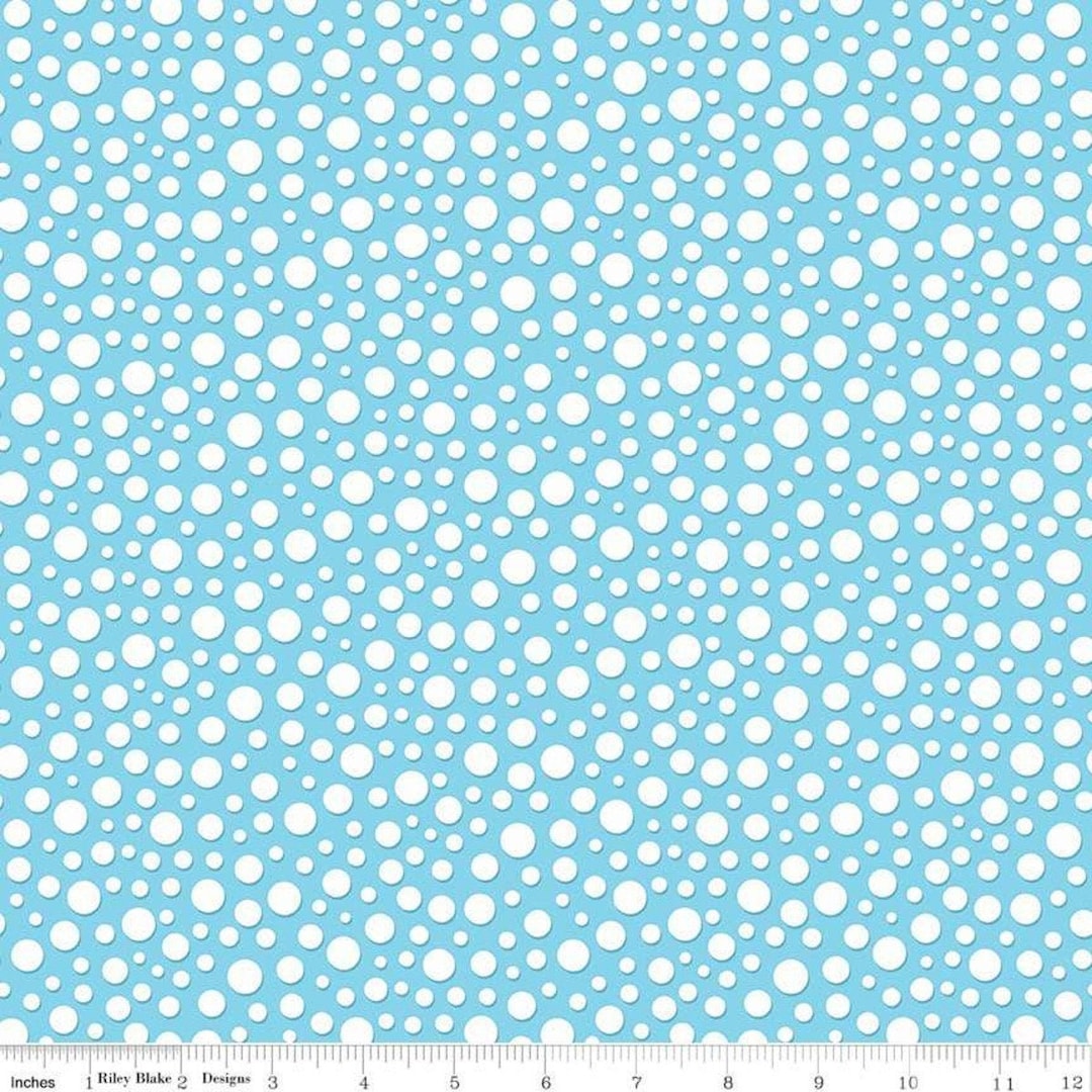 Blue and White Dotted Fabric, Loppy Dots Fabric From Riley Blake ...