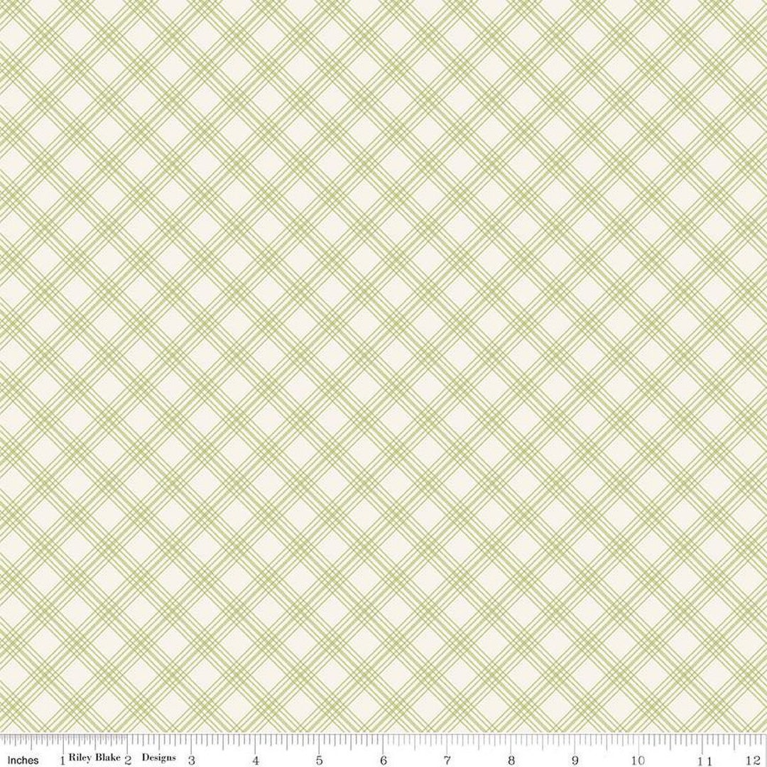 Pastel Green Plaid Fabric, Springtime Bunnies Fabric, Riley Blake ...