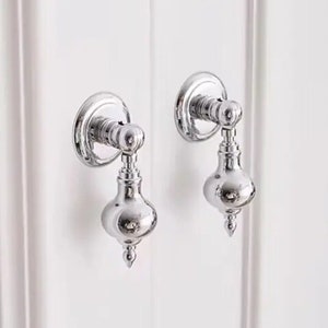 Chrome Drawer Knobs Drop Ring Kitchen Knob Cabinet Pull Drawer Knobs Pulls Dresser Knobs Pulls ...