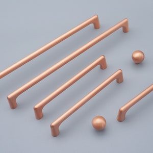 Modern Brushed Copper Cabinet Pulls Knobs Drawer Pulls Knobs Dresser Pull Knobs Large Wardrobe ...