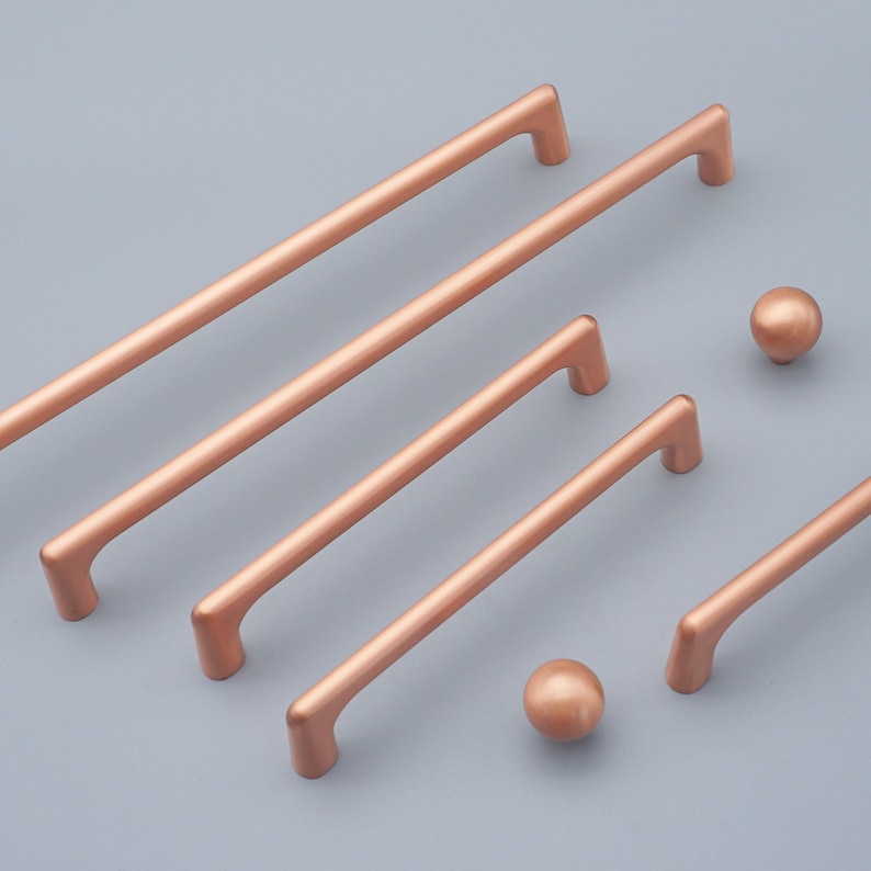 Modern Brushed Copper Cabinet Pulls Knobs Drawer Pulls Knobs Dresser ...