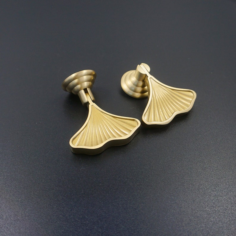 Brass Ginkgo Knobs Pulls Furniture Knobs Cabinet Pulls Knobs - Etsy