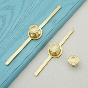 Brass Knobs Plate Kitchen Cabinet Pulls Drawer Knobs Pulls Handles Dresser Knobs Pulls Brass ...