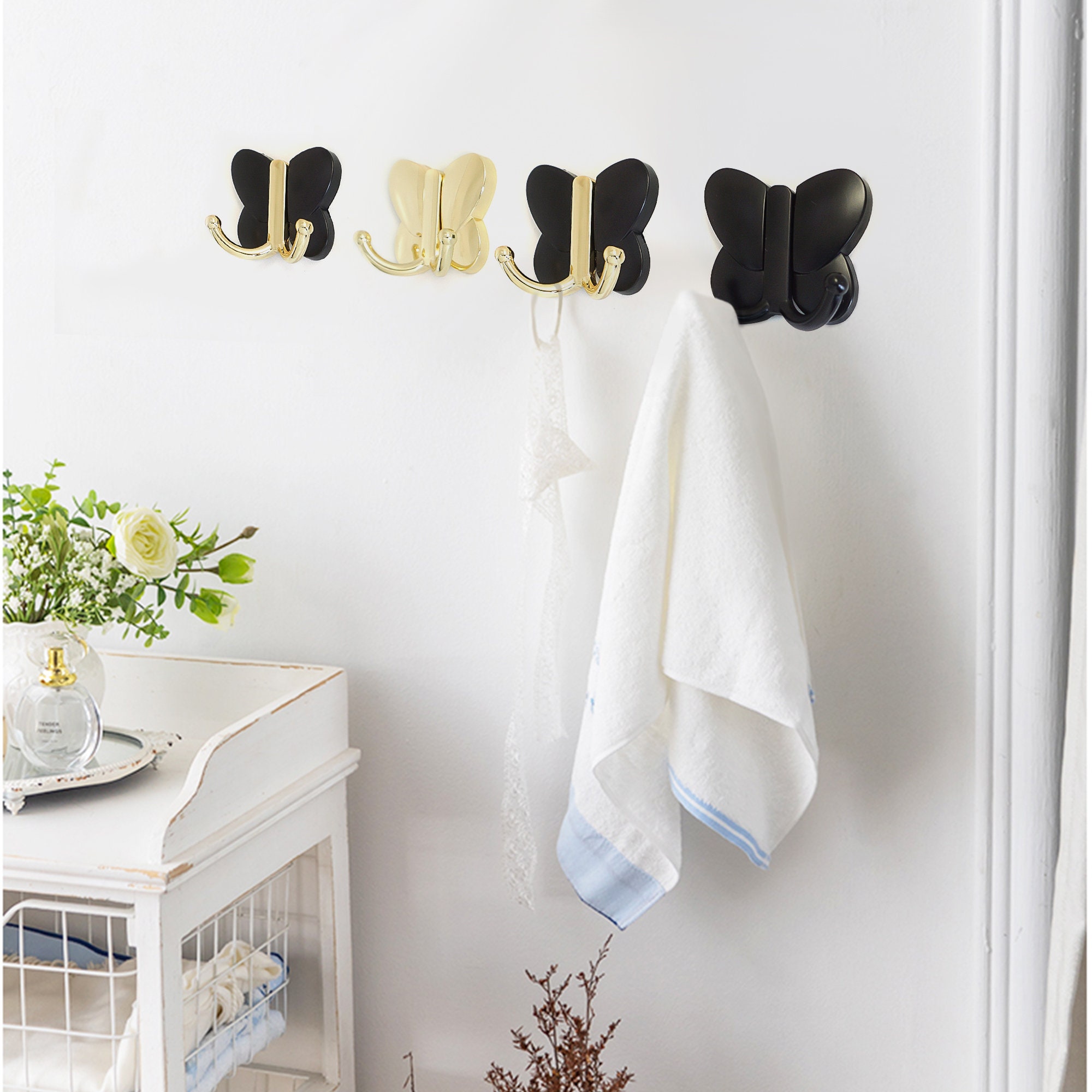 Butterfly Wall Hooks European Black Coat Hooks Scarf Hooks | Etsy