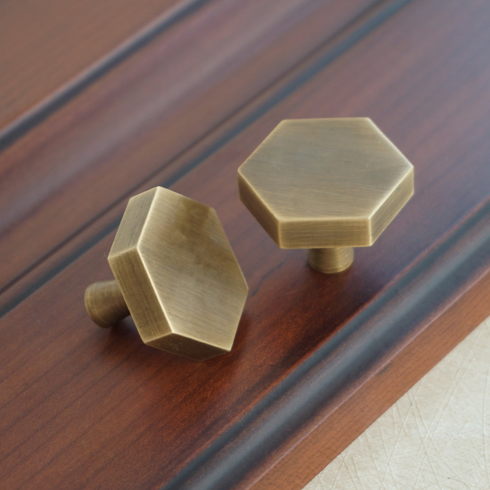 Hexagon Brass Knob Kitchen Cabinet Knobs Pulls Drawer Knob | Etsy