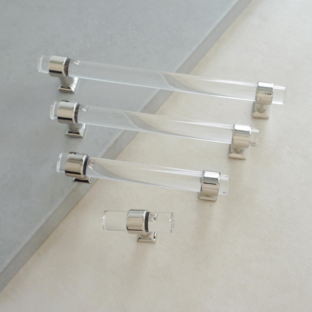 Customsize Clear Wardrobe Handles Cabinet Door Pulls Knob Acrylic ...