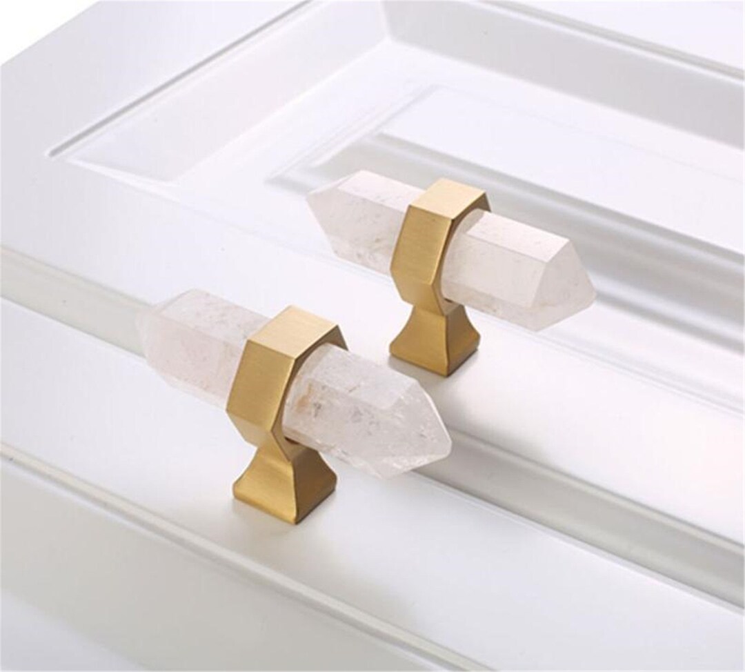Adjustable Luxury Crystal Drawer Pulls Modern Wardrobe Handle Natural ...
