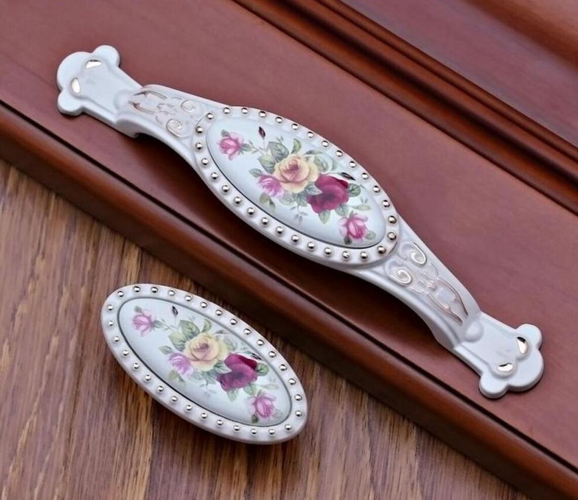 3.78 5.0 Flower Drawer Pulls Handles Dresser Pull - Etsy