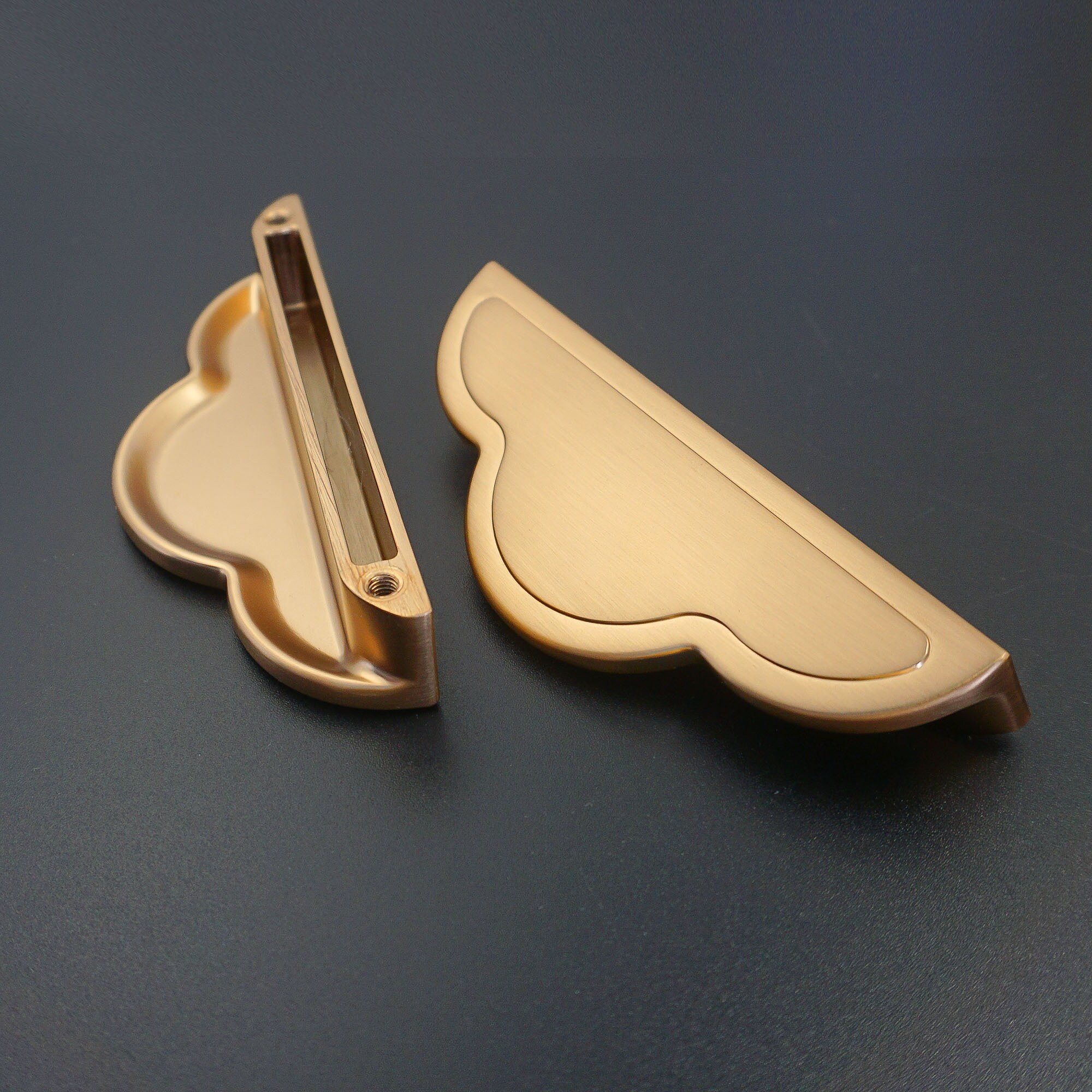 Champagne Gold Cloud Brass Drawer Pull -cabinet Handles - Etsy