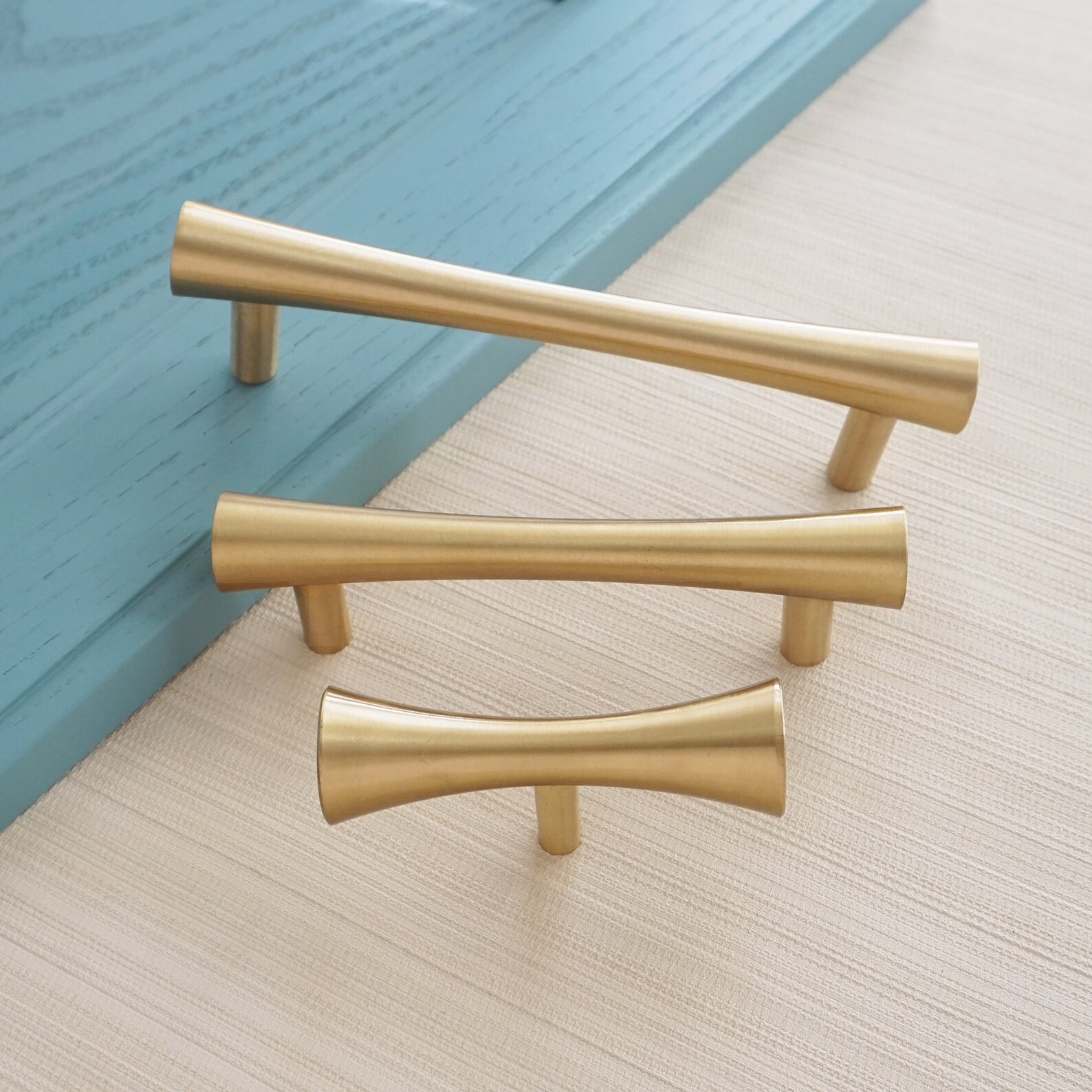 2.5 3.78 5 Modern Gold Brass Drawer Pulls | Etsy