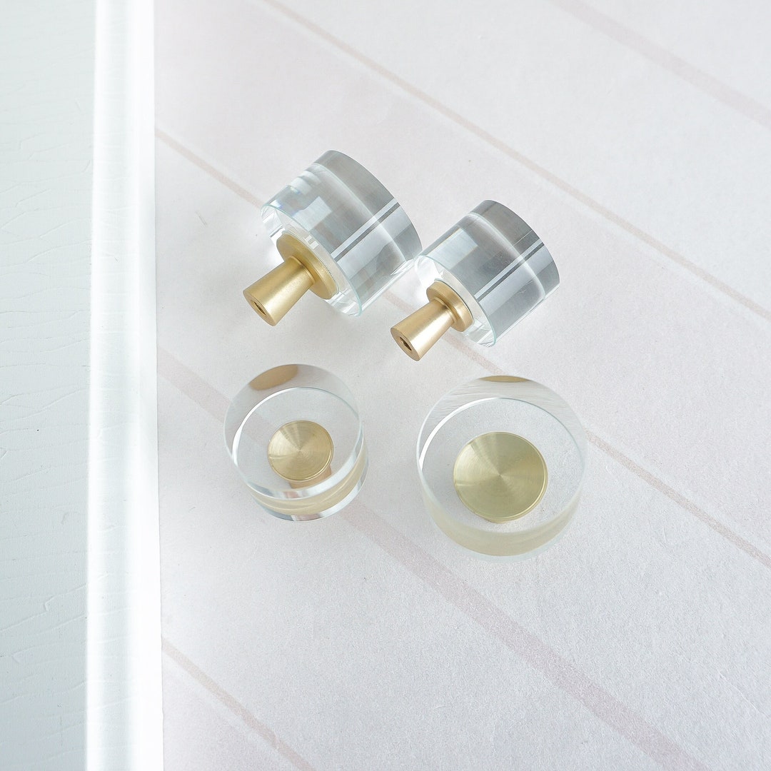 Acrylic Dresser Knob Clear Brass Drawer Knobs Handles Crystal Knob Gift ...