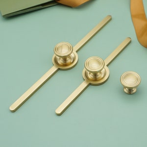 Brass Knobs Plate Kitchen Cabinet Pulls Drawer Knobs Pulls Handles Dresser Knobs Pulls Brass ...