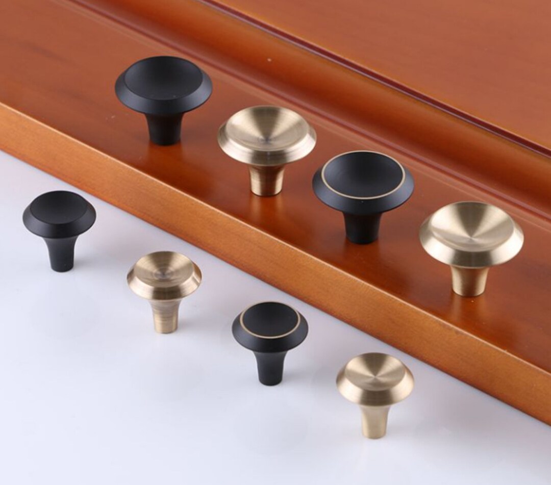 Brass Knob Black Cabinet Pulls Door Knob Drawer Knobs Pull Handle ...