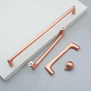 Modern Brushed Copper Cabinet Pulls Knobs Drawer Pulls Knobs Dresser Pull Knobs Large Wardrobe ...