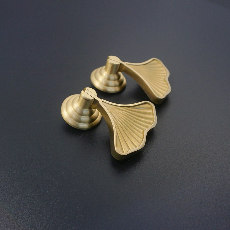 Brass Ginkgo Knobs Pulls Furniture Knobs Cabinet Pulls Knobs - Etsy