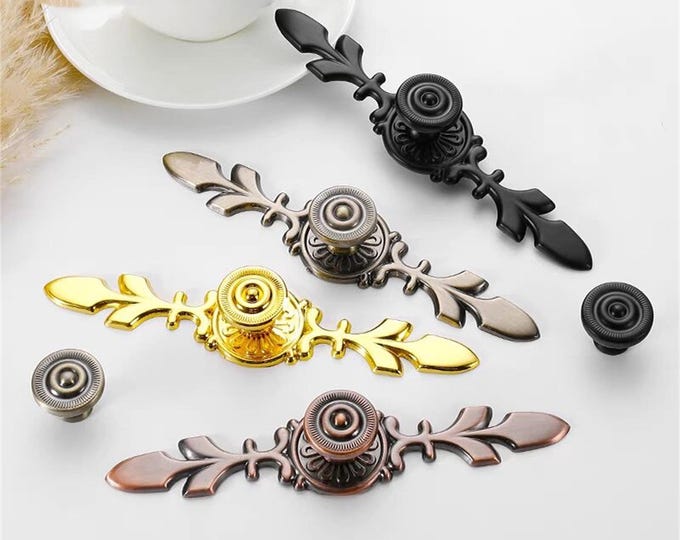 Antique Black Metal Furniture Handle, Vintage Dresser Drawer Pulls ...