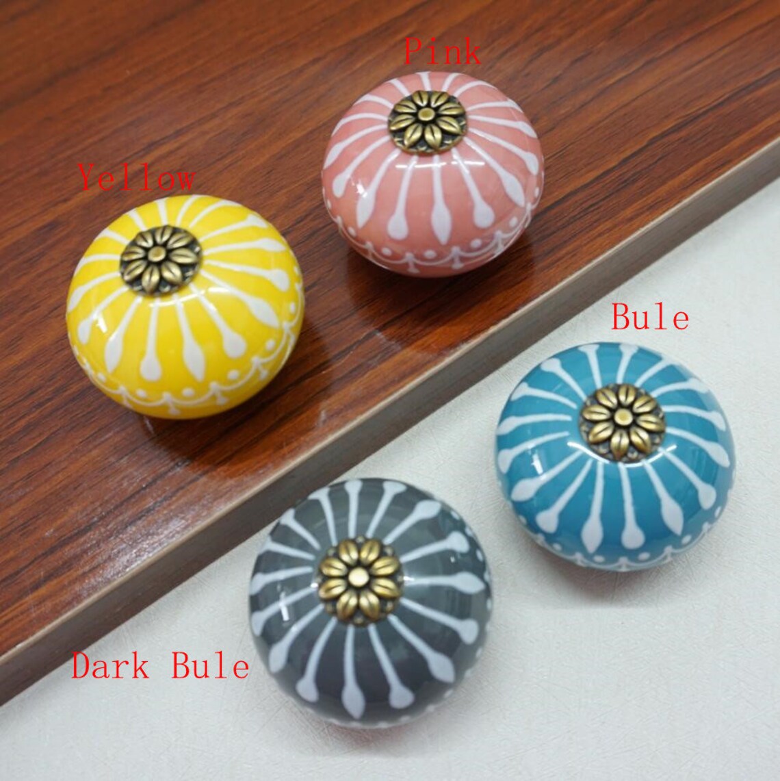 Ceramic Knobs Four Colors/ Dresser Knob Drawer / Ceramic Knob | Etsy