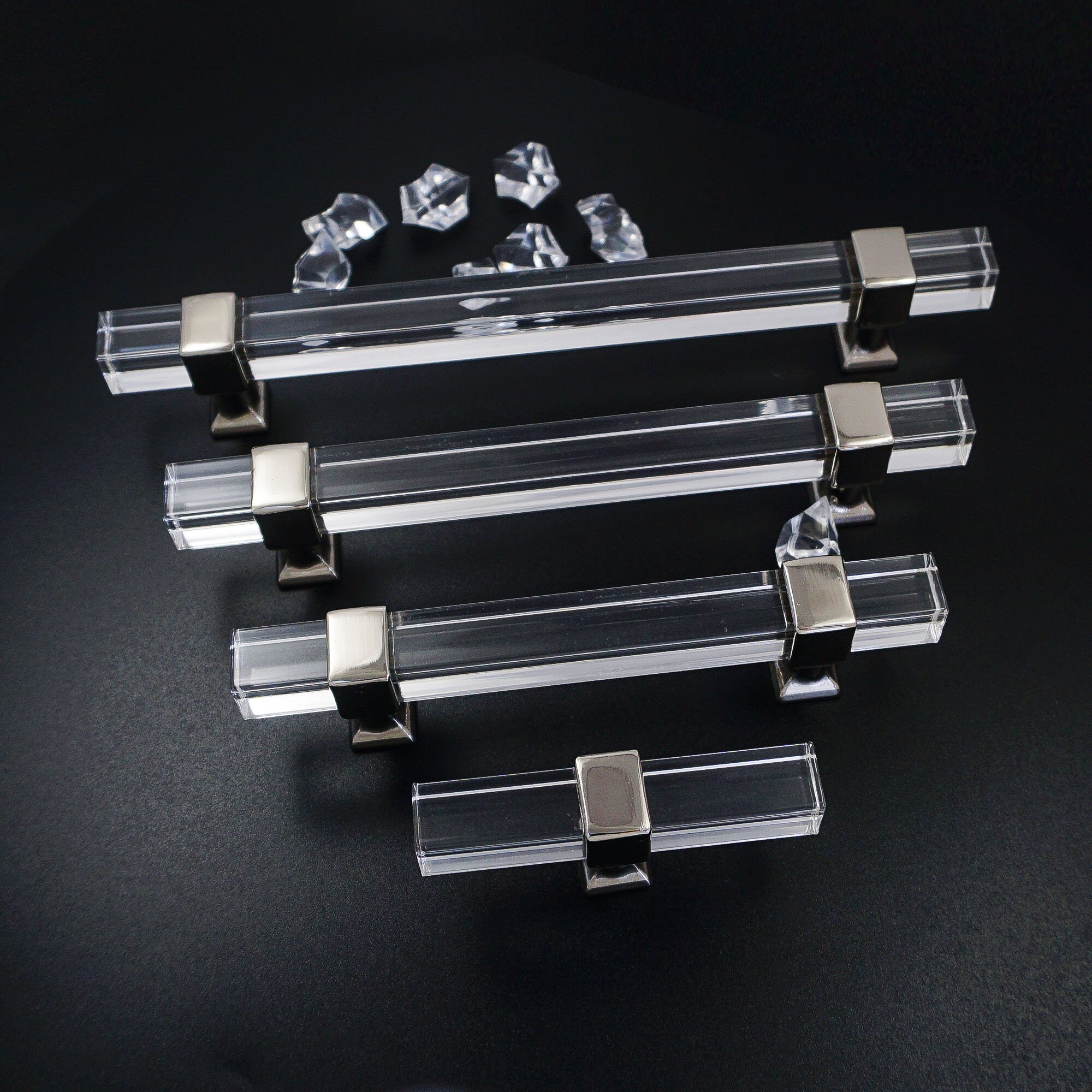 Acrylic Silver Handles - Etsy