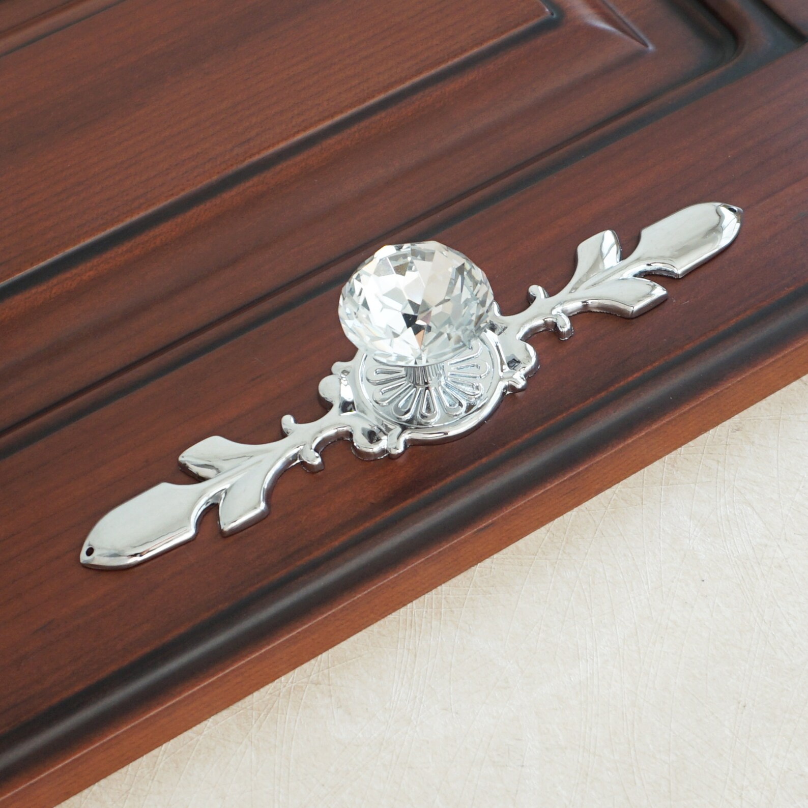 Silver Chrome Clear Drawer Knobs Handles / Glass Dresser Knob - Etsy