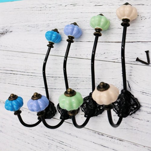 Ceramic Knob Wall Hook Decorative Hooks Coat Hangers Towel | Etsy