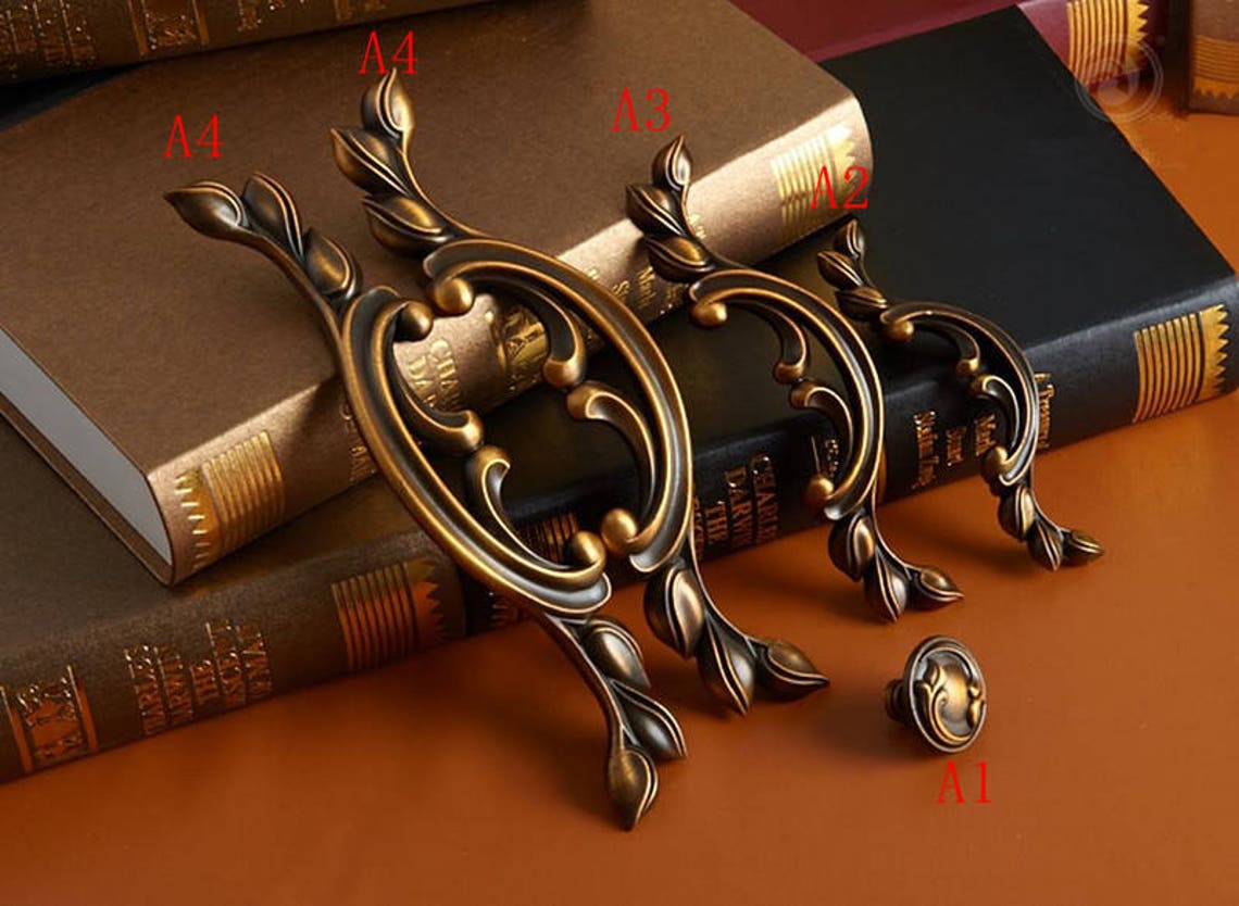 Antique Bronze Drawer pulls Knob /European Pulls Handle / | Etsy