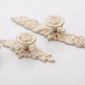 Rose Knobs Flower Pulls Handles/ Unique Cabinet Pulls / Drawer Pull ...