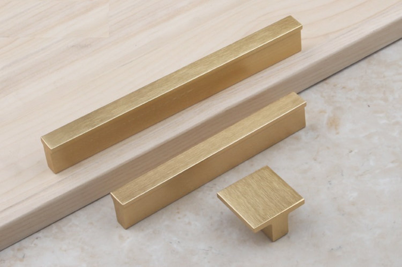 Brushed Brass Drawer Pulls Handles Kitchen Pulls Cabinet - Etsy