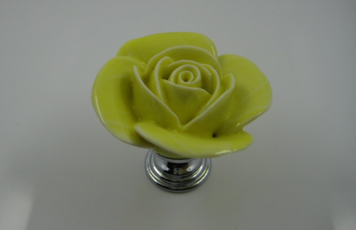 Rose Flower Ceramic Drawer Knobs Pulls Handles / Knobs/ | Etsy